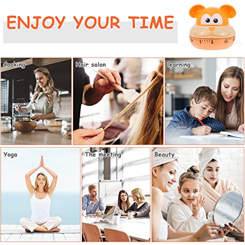 Beaupretty Cartoon Mechanical Kitchen Cooking Timer: Cute Puppy Animal Wind Up Timers 60 Minutes Clock Loud Alarm Counters Manual Study Timer Kitchen Utensil for Adults