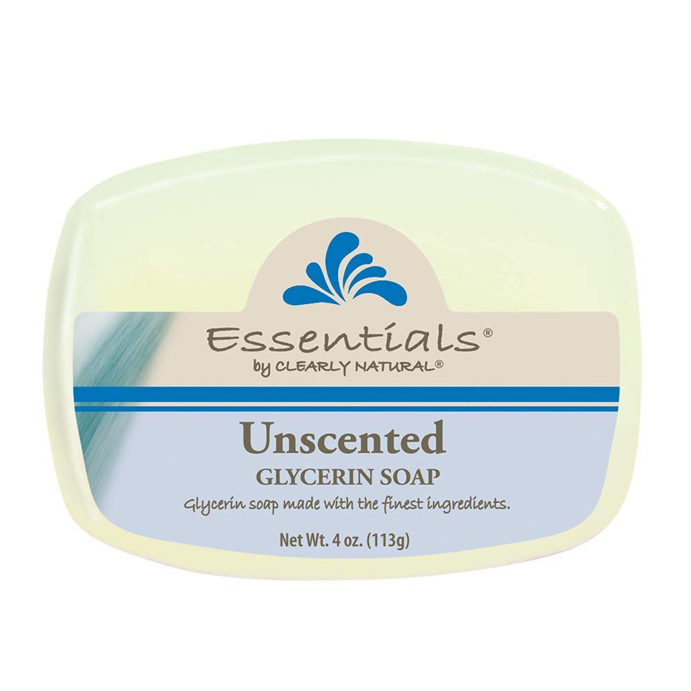 Essentials by Clearly Natural Glycerin Bar Soap, Unscented, 4-Ounce, Pack of 12 - CASE