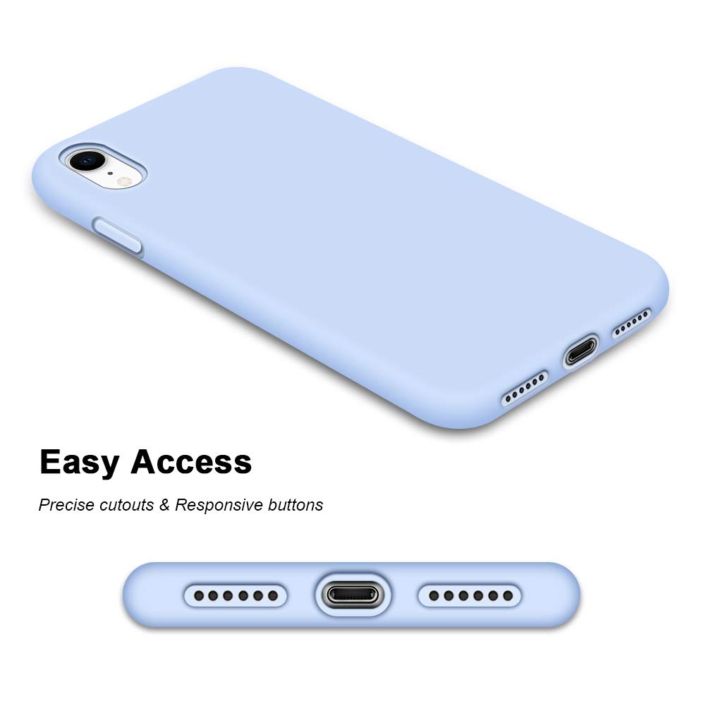 Anuck iPhone XR Case, Soft Silicone Gel Rubber Bumper Phone Case with Anti-Scratch Microfiber Lining Hard Shell Shockproof Full-Body Protective Case Cover for Apple iPhone XR 6.1" 2018 - Black