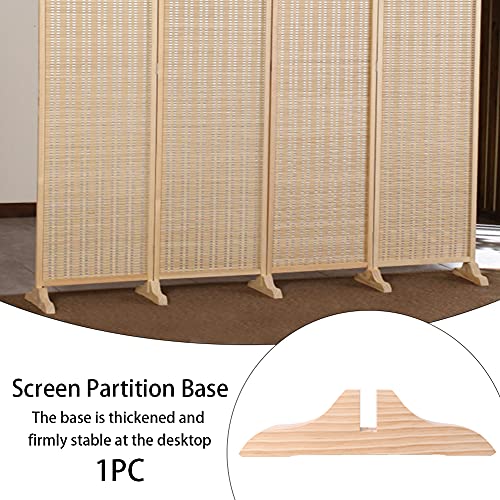 CALIDAKA Folding Room Divider Stand, Screen Panel Feet,Room Divider Bracket,Wood Base Partition Base Support Legs for Hotel Home Office(Brown,Size:A)