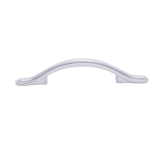 Amazon Basics Traditional Craftsman Cabinet Handle, 5.13-inch Length (3-inch Hole Center), Satin Nickel, 10-Pack