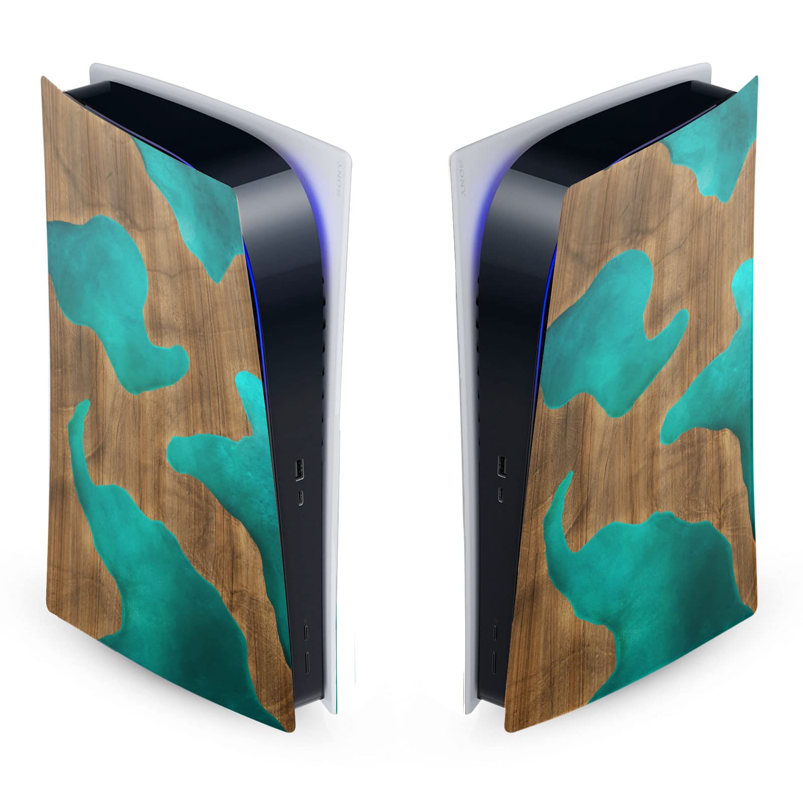 Head Case Designs Officially Licensed Alyn Spiller Aqua Art Mix Vinyl Faceplate Sticker Gaming Skin Decal Cover Compatible With Sony PlayStation 5 PS5 Digital Edition Console