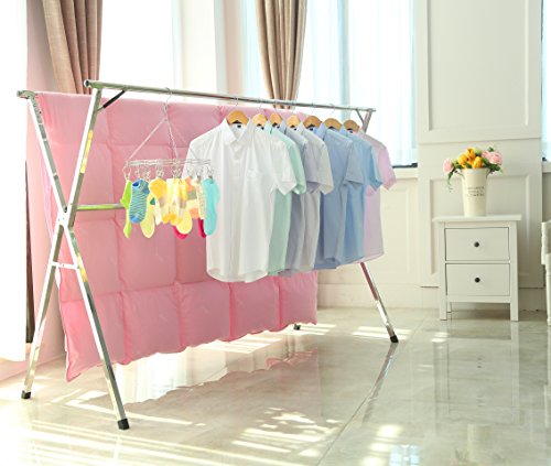 GENE KELLY Clothes Drying Rack for Laundry Free Installed Space Saving Folding Hanger Rack Heavy Duty Stainless Steel