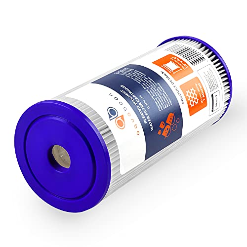 Aquaboon 1 Micron 10" x 4.5" Pleated Sediment Water Filter Replacement Cartridge | Whole House Sediment Filtration | Compatible with FM-BB-10-1, ECP1-BB, FM-BB-10-1A, HDC3001, WPC1FF975, 8-Pack