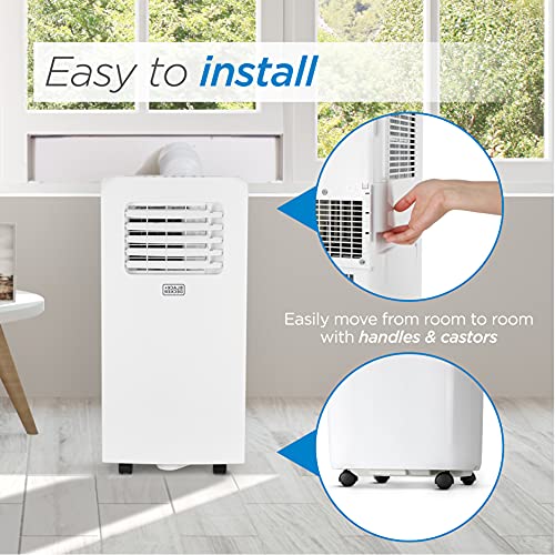 BLACK+DECKER 8,000 BTU Portable Air Conditioner with Remote Control, White