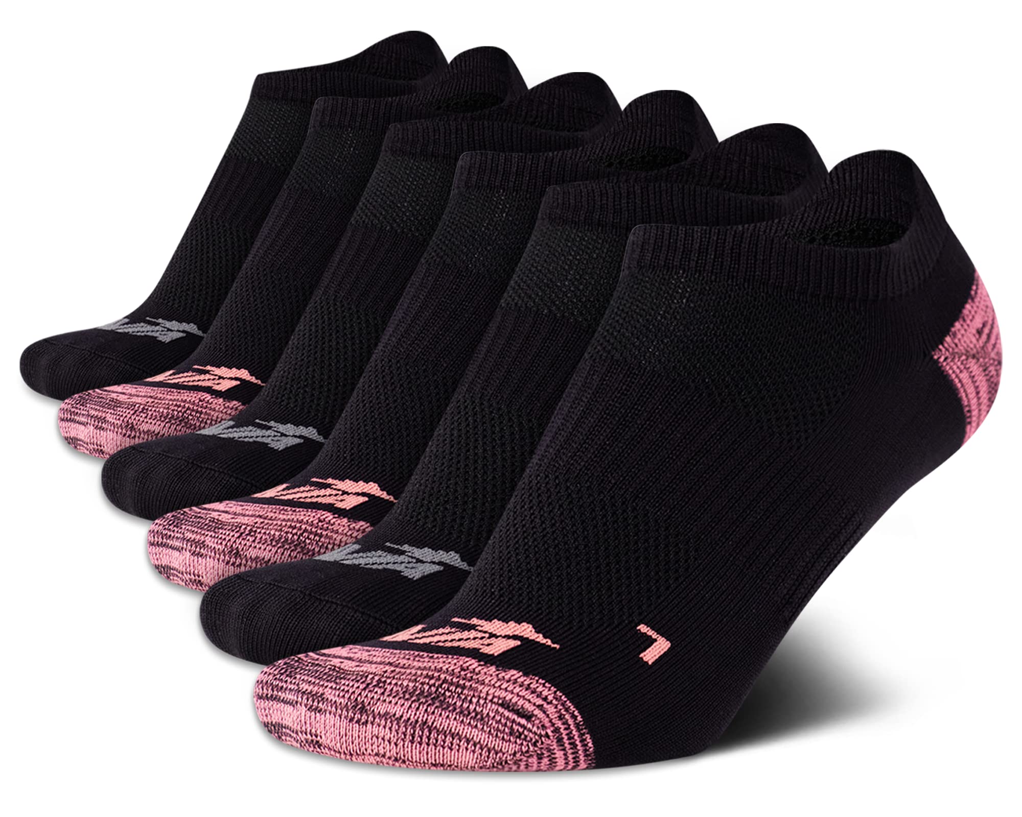Avia Women's No Show Low Cut Running Socks (6 Pack), Size 4-9, Purple