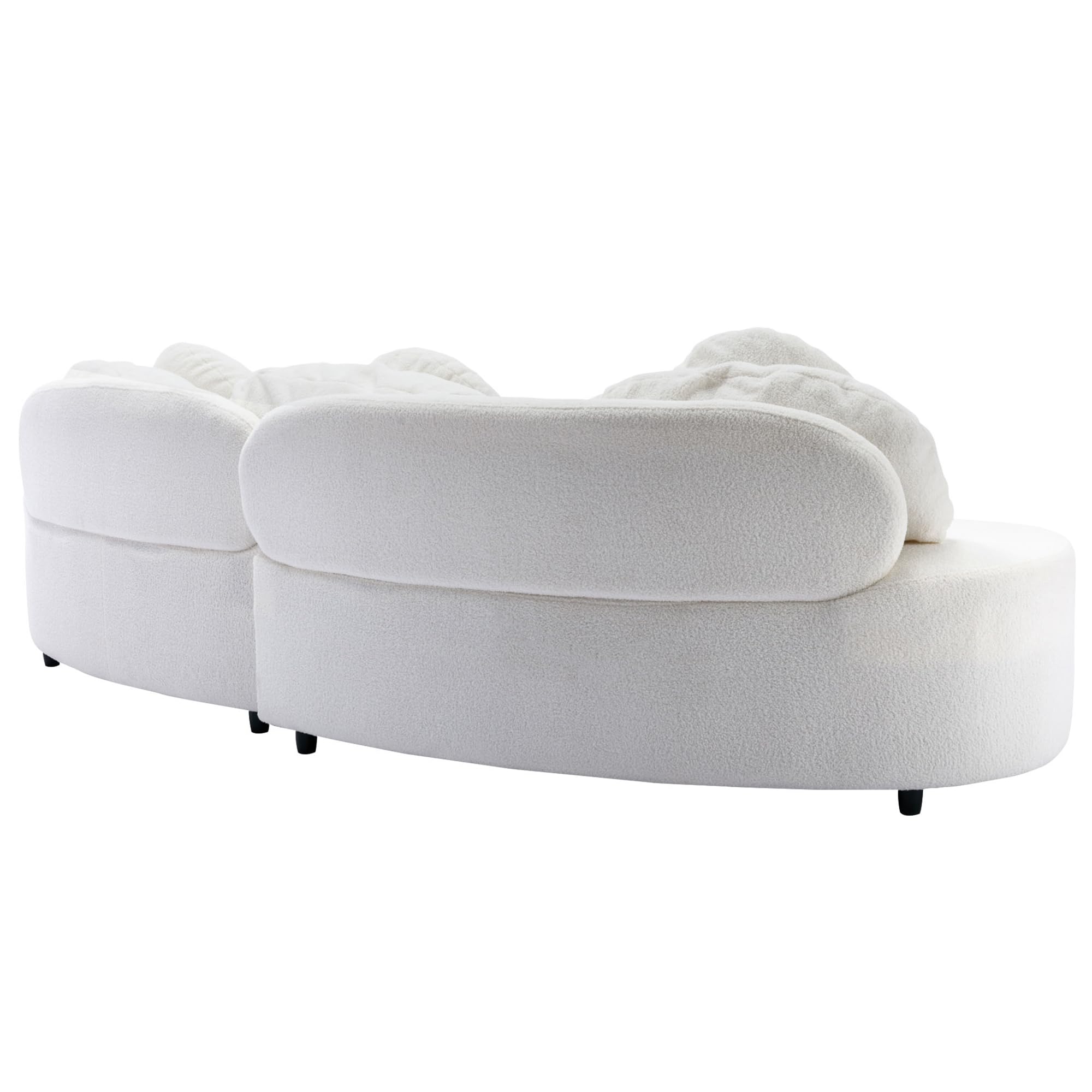 GNIXUU Curved Sectional Sofa Couch for Living Room, Luxury Modern Boucle Sofa Upholstered Cloud Couch for Apartment Bedroom Office(104” Beige)
