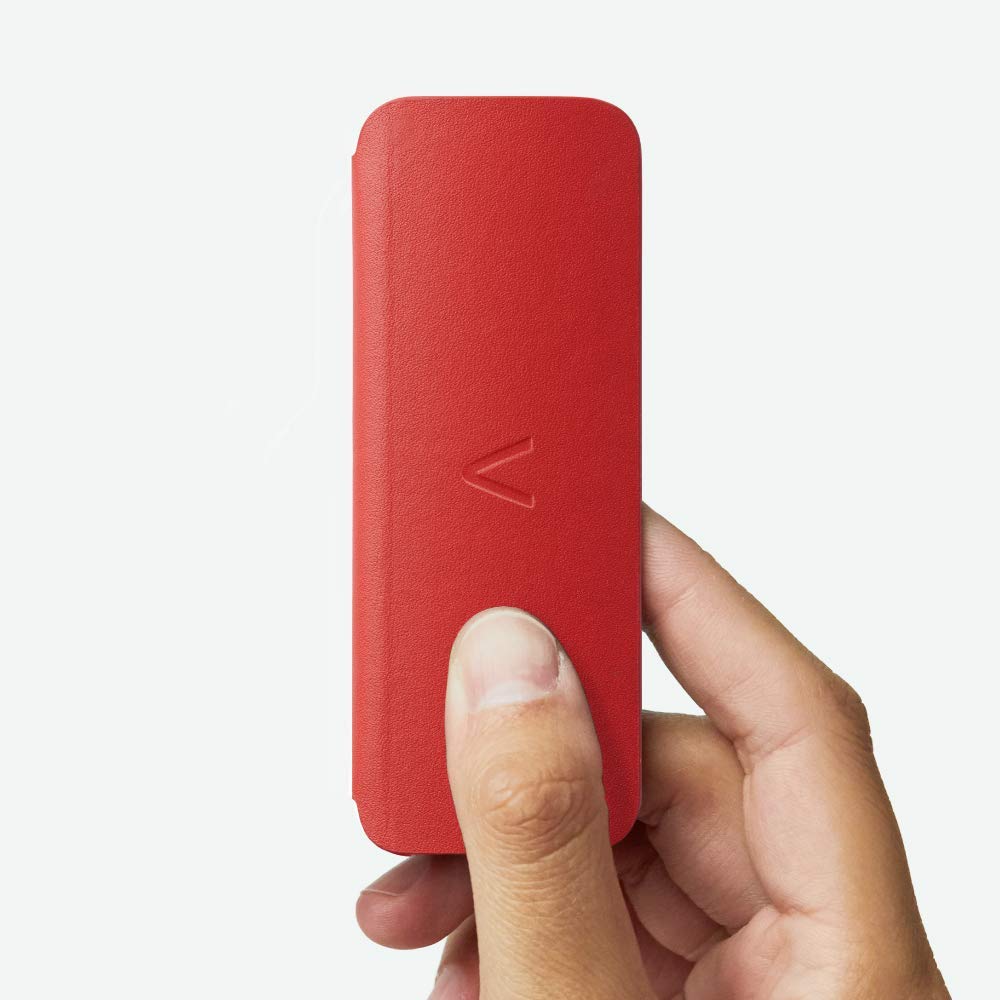 AliveCor® KardiaMobile 6L Soft Crafted Leather Carry Pod Carrying Case | Travel Case Features Magnetic Closure to Keep Kardia Device Safe On-the-Go | Fits in Pocket or Purse - Red