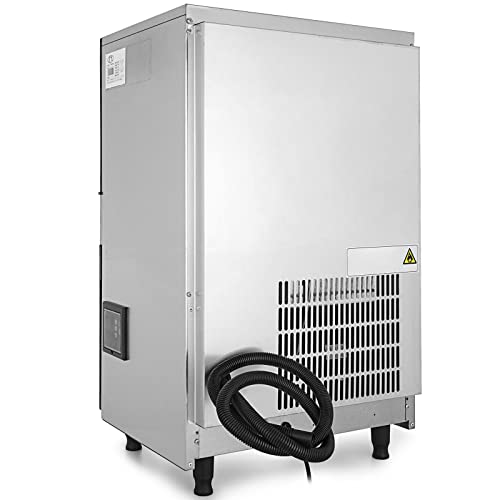 VEVOR 110V Commercial Ice Maker Machine 110LBS/24H with 39LBS Bin, LED Panel, Stainless Steel, Auto Clean, Include Water Filter, Scoop, Connection Hose, Professional Refrigeration Equipment