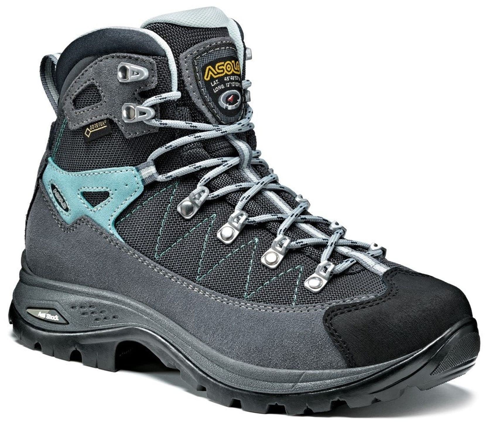 ASOLO Finder GV Hiking Boot - Women's Grey/Gunmetal/Pool Side 8