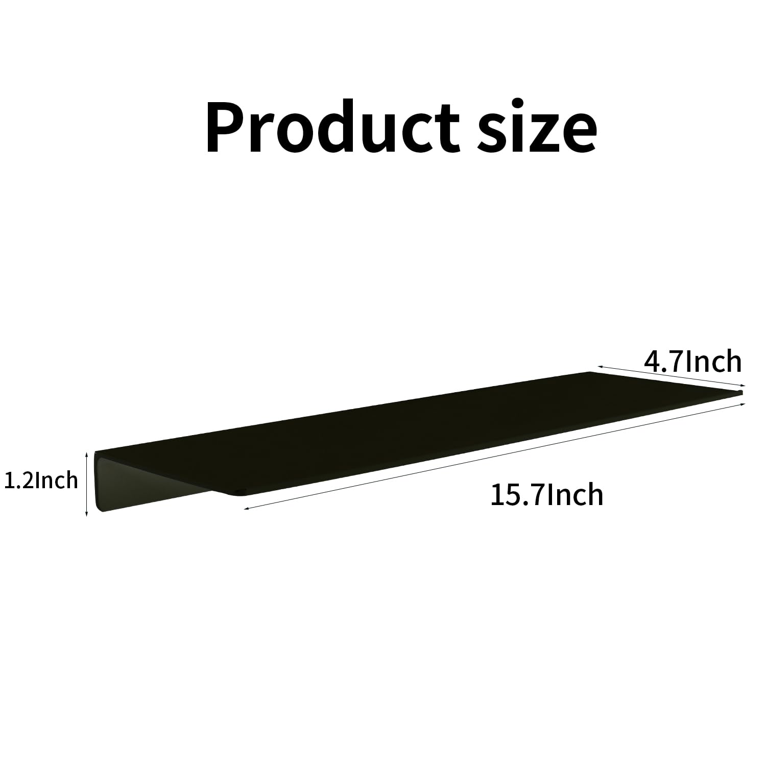 Zoomers Floating Wall Shelves, 2pc Small Shelves for Wall.Small Floating Shelf for Living Room, Bedroom, Kitchen.Small Metal Shelf with Lip (8'', Black)