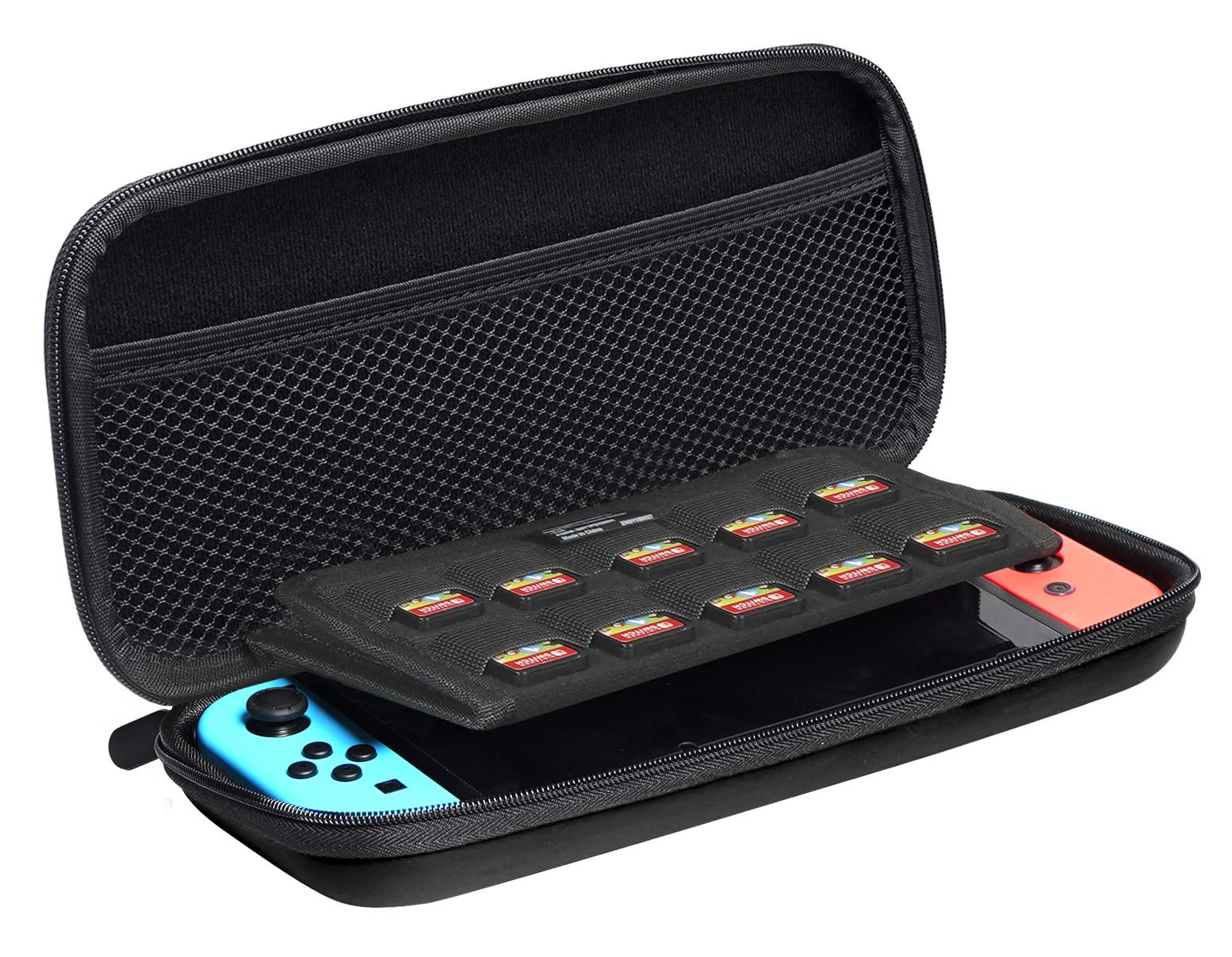 Amazon Basics Carrying Case for Nintendo Switch and Accessories - 10 x 2 x 5 Inches, Red