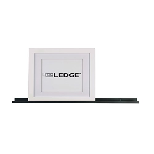 ULTRAledge 4'/48" Art Display/Picture Ledge/Floating Shelf, Metal, Modern (2" deep, Black)