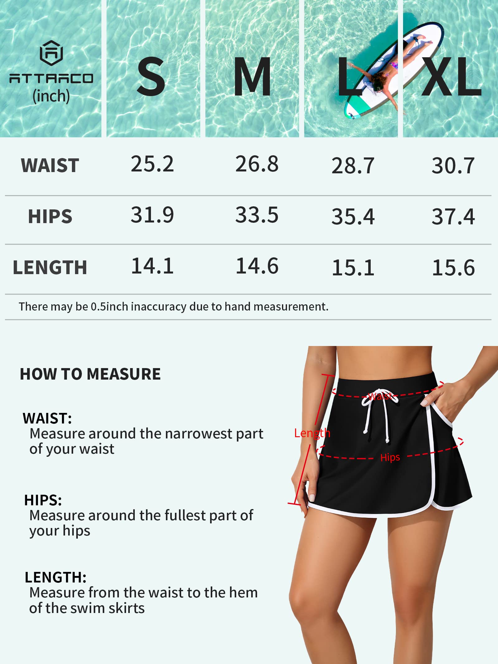 ATTRACO High Waisted Athletic Golf Skorts Skirts with Shorts for Women