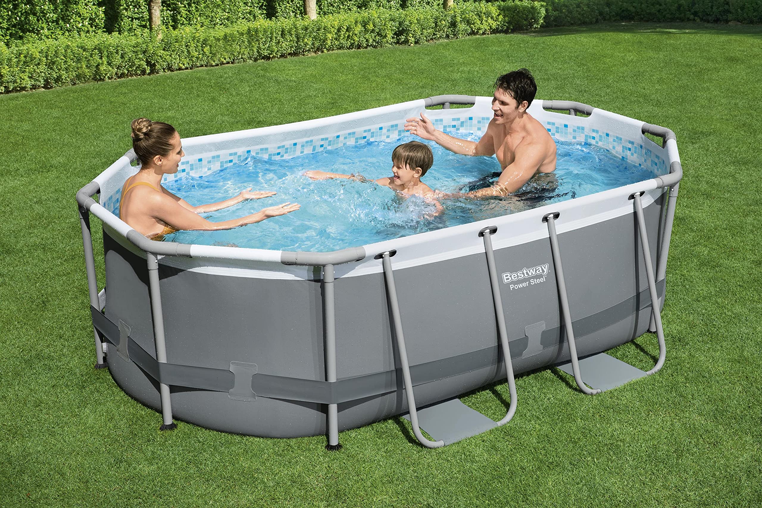 Bestway Oval Above Ground Pool Set (10' x 6'7" x 33")| Includes Filter Pump & ChemConnect Dispenser