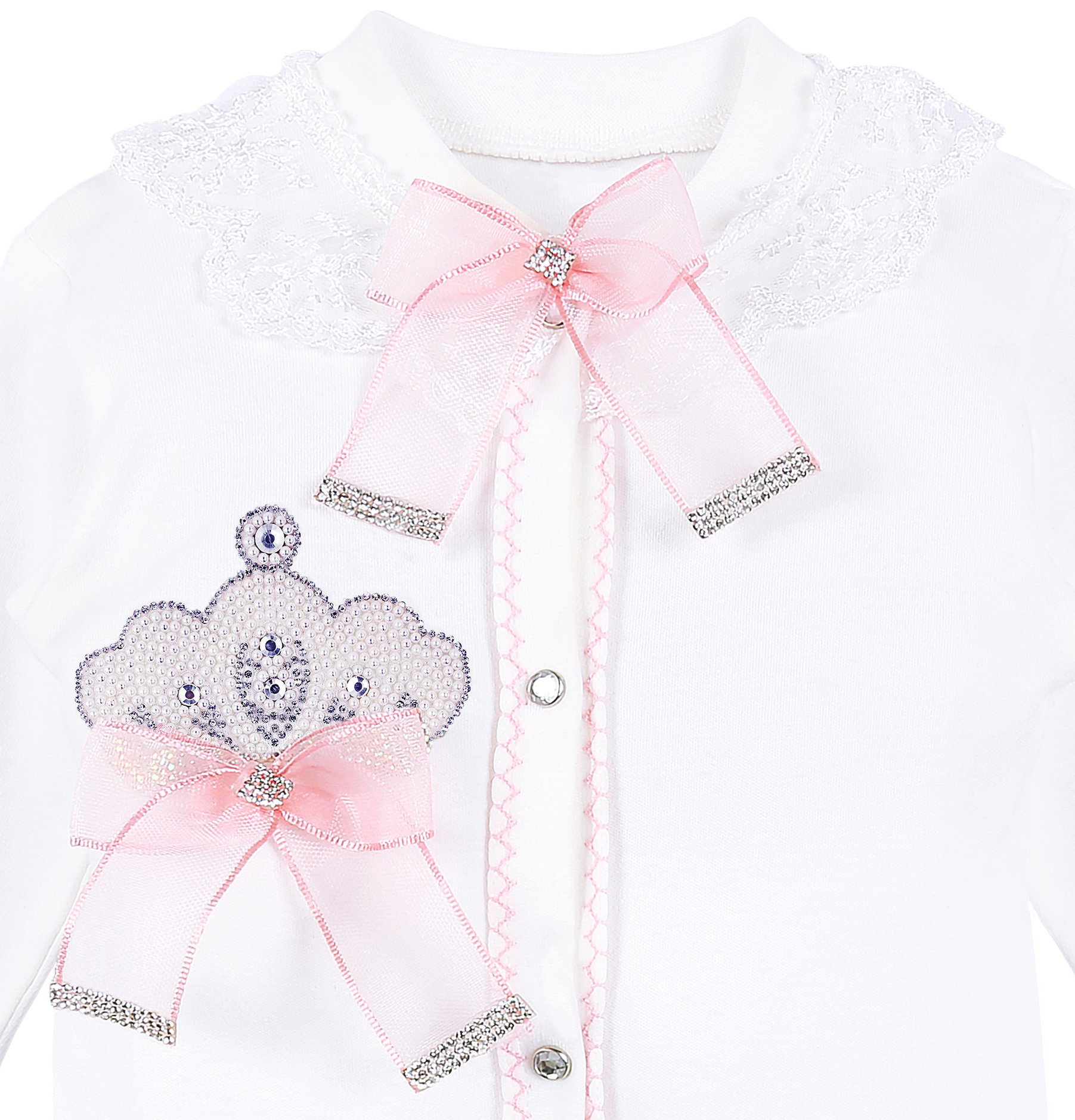 Lilax Baby Girl Jewels Crown Layette 3 Piece Gift Set 0-3 Months Pink