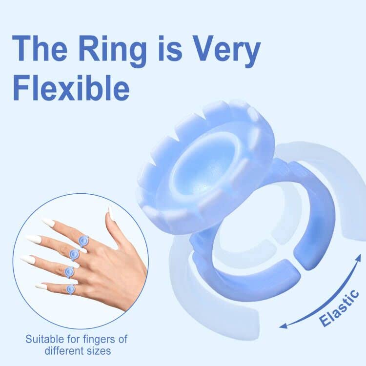 ANYINS Glue Rings 100PCS Eyelash Extensions Glue Disposable Rings for Lash Extension Supplies Lash Glue Holder Fanning Blooming Cups for Lash Glue for Eyelash Extensions(Blue)