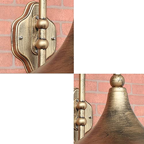 TEmkin Retro Industrial Minimalism Sconce Wall Lamp Bronze Outdoor Aluminum Horn Cover Waterproof Wall Lights LED Used for Courtyard Gate Wall Park Wall Lighting