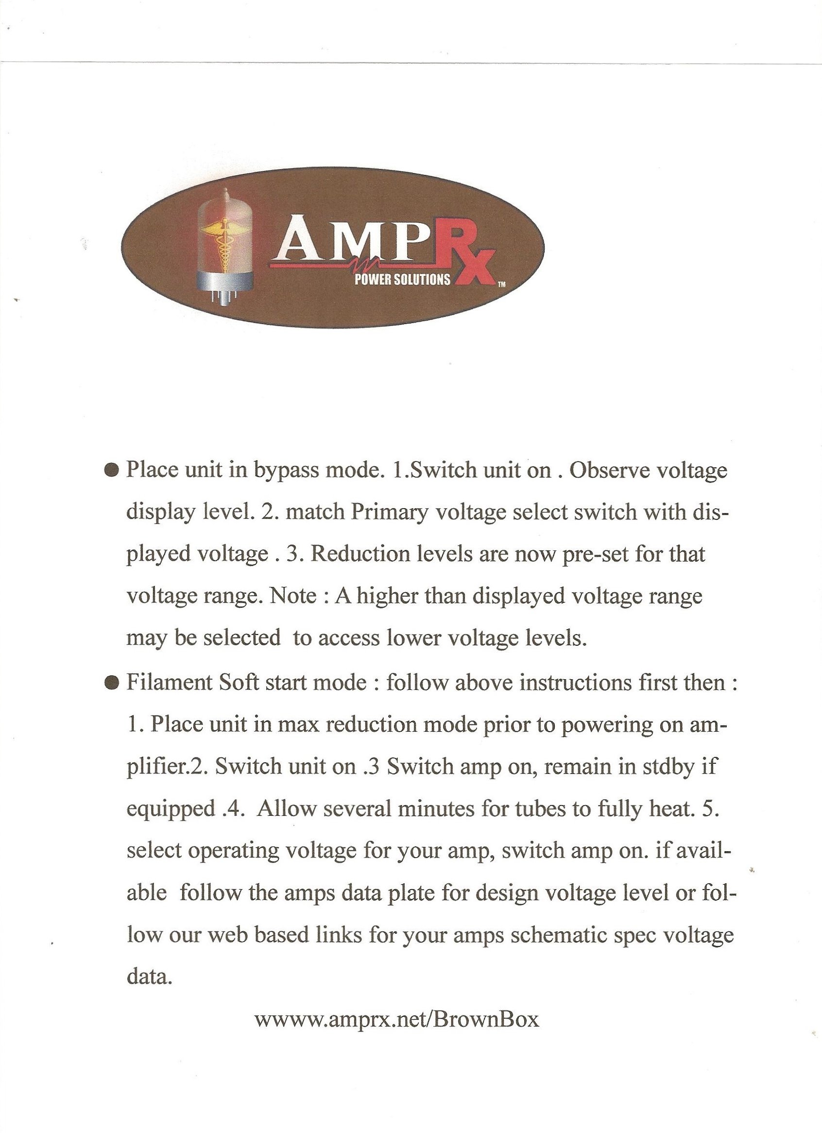 AmpRX BrownBox Tube Amplifier Input Voltage Attenuator (BrownBoxd1)