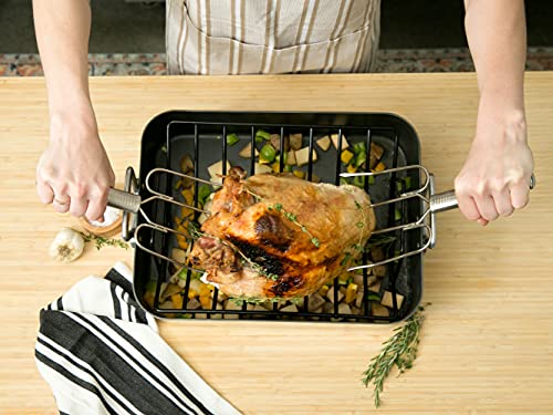 RSVP International EnduranceĀ® Stainless Steel Turkey & Roast Lifters, Set of 2 | Transfer Turkey or Ham Easily | Long Handles for Strong Grip | Dishwasher Safe | Great for Thanksgiving