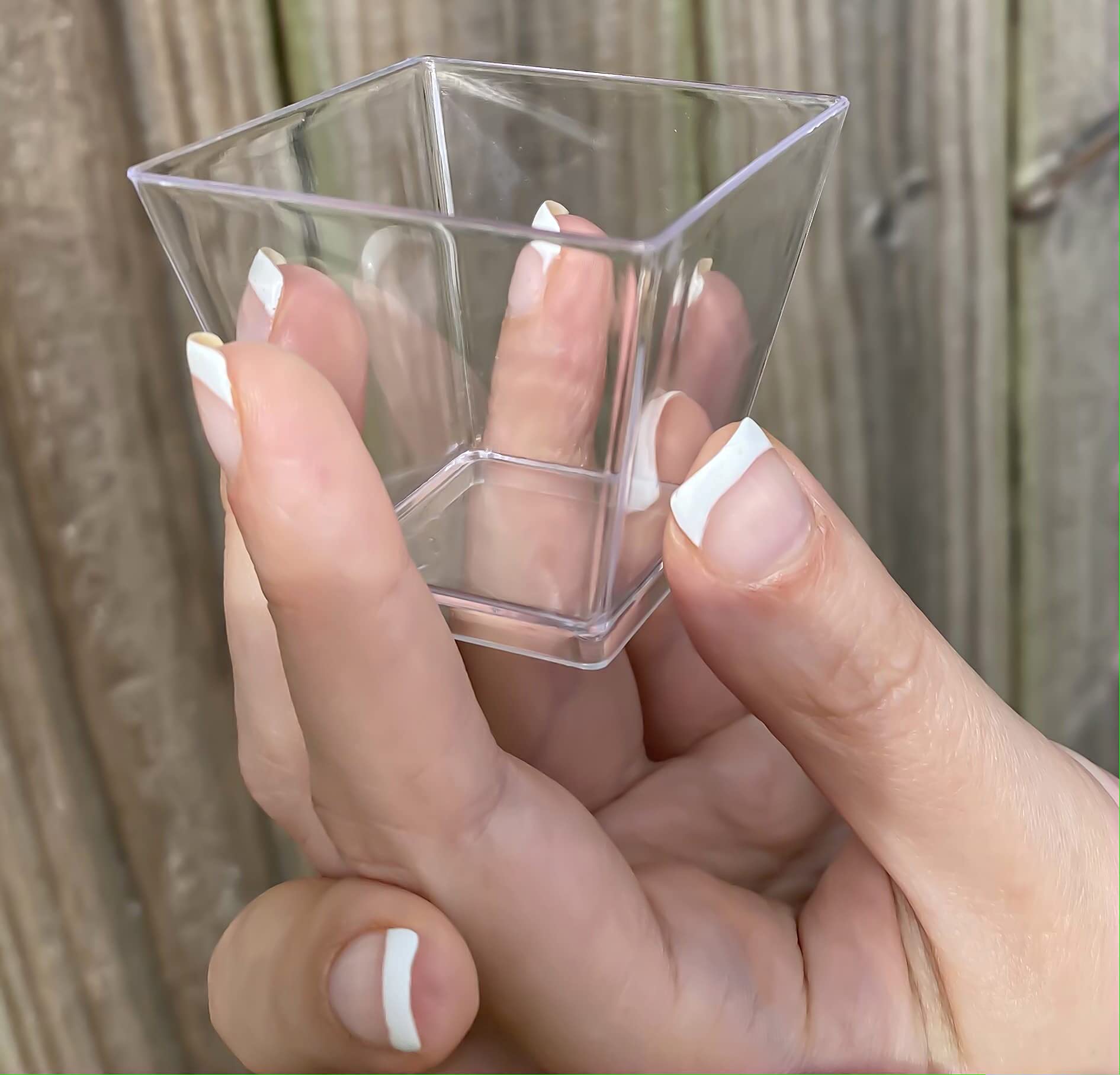 Dessert Cups Clear Square Plastic Mini Cube 2oz Shot Glass Pack of 40
