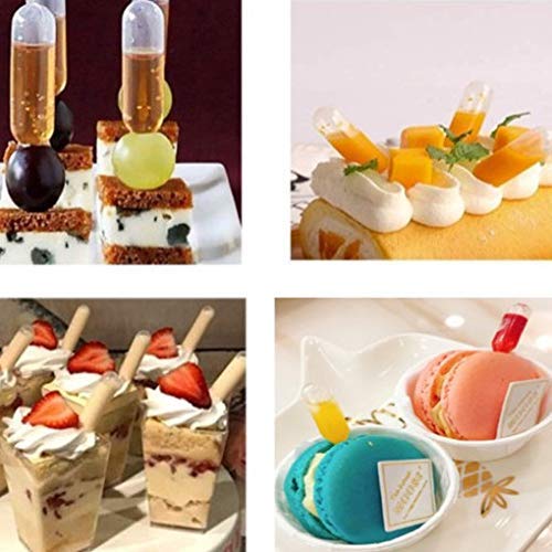 Dessert Pipettes 4ml, 100PCS Plastic Squeeze Transfer Pipettes Dropper Liquid Injector for Cupcake Strawberries (100)