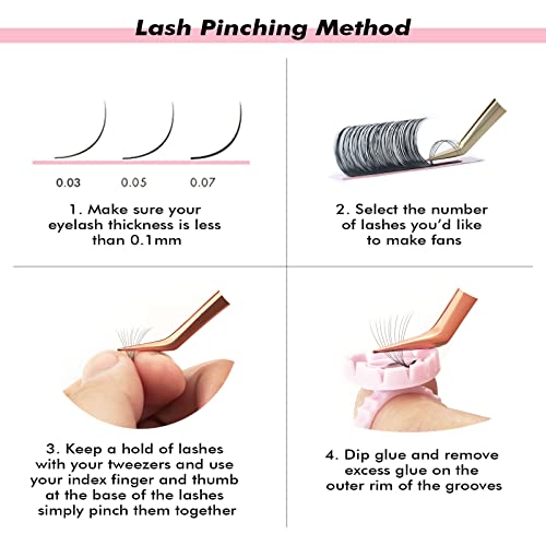 ALLOVE Cashmere Eyelash Extension Classic Lash Extensions 0.05 D Curl 15-20mm Mixed Tray Individual Volume Lash Extensions Lash Trays for Lash Extensions Supplies Single Eyelash Extensions