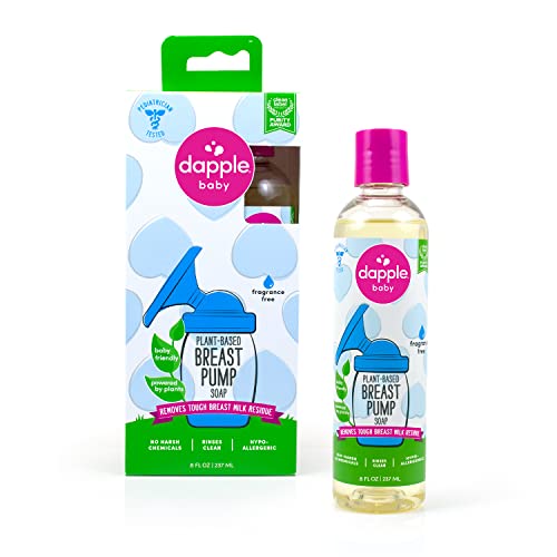 Dapple Breast Pump Soap Baby, 8 Fl Oz Bottle, Fragrance Free, Plant Based & Hypoallergenic Liquid Soap - Easy Rinse Formula Removes Milk Residue & Leaves No Taste