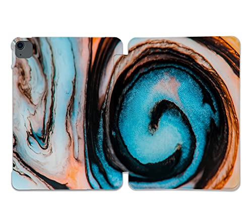 Cute Blue White Quicksand Marble Case Compatible with All Generations iPad Air Pro Mini 5 6 11 inch 12.9 10.9 10.2 9.7 7.9 Plastic Fabric Cover Slim Smart Stand SN873 (8.3" Mini 6th gen)