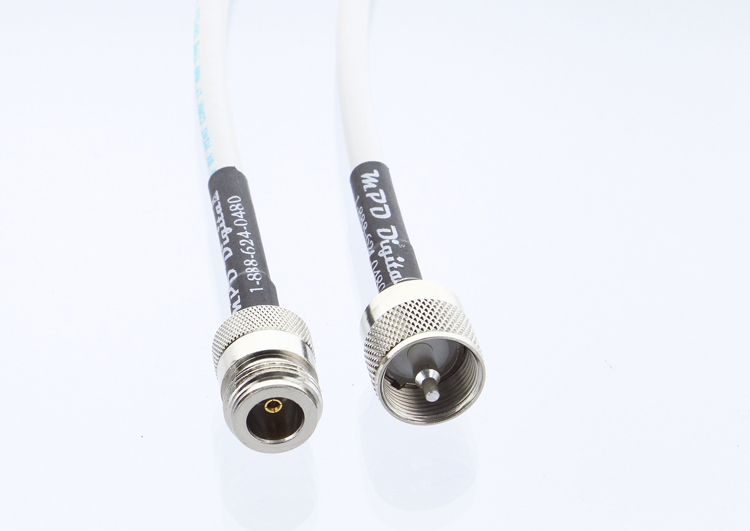 Antenna Extension Cable CB Ham and Marine Radio VHF AIS N Female PL259 Male Mini8 RG8x UHF RF Connectors Made in The U.S.A. 6 Ft
