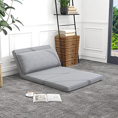 FONTOI Sofa Convertible Sleeper Chair Folding Guest Floor Bed Adjustable for Small Room Apartment, Light Gray