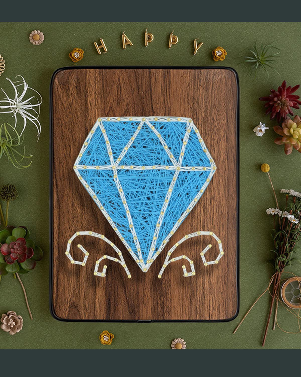 BAZIMA DIY String Art Kit for Beginner, DIY Diamond Craft Kit,Unique Gift,Craft Kit for Holidays