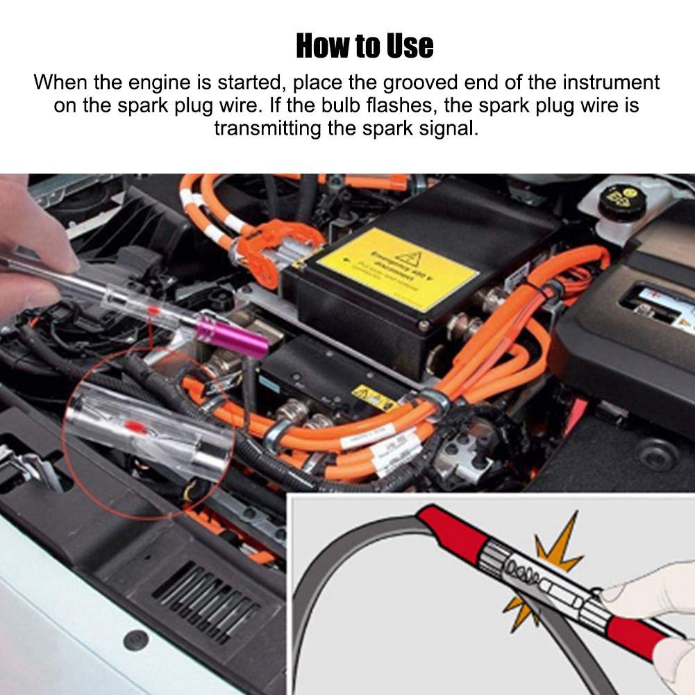 Akozon Ignition Test Pen Professional Car Spark Plug Tester Ignition System Wires Coil Test Check Pen Disassembly Ignition Testers