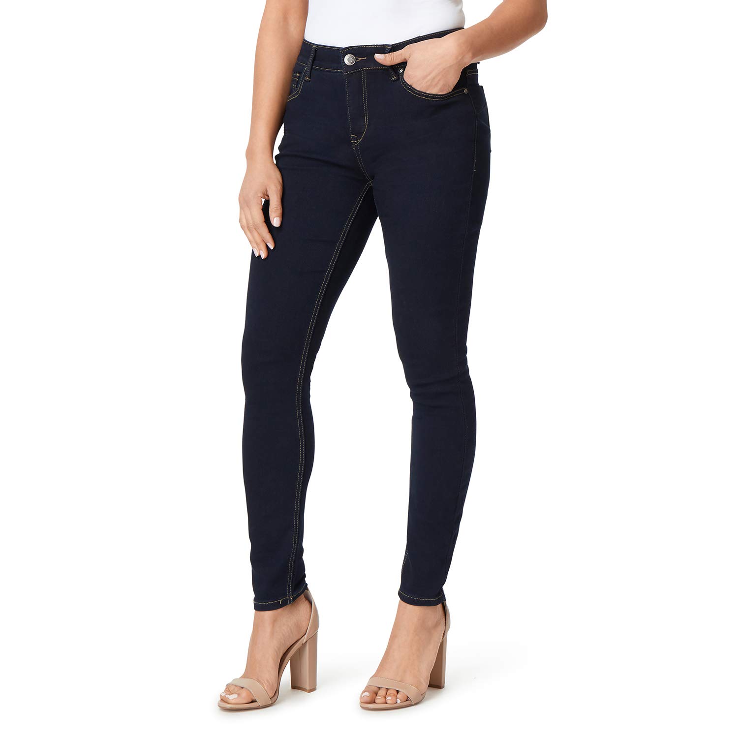 Angels Forever Young Women's 360 Sculpt Skinny Mid-Rise Jeans, Rinse, 20 Plus