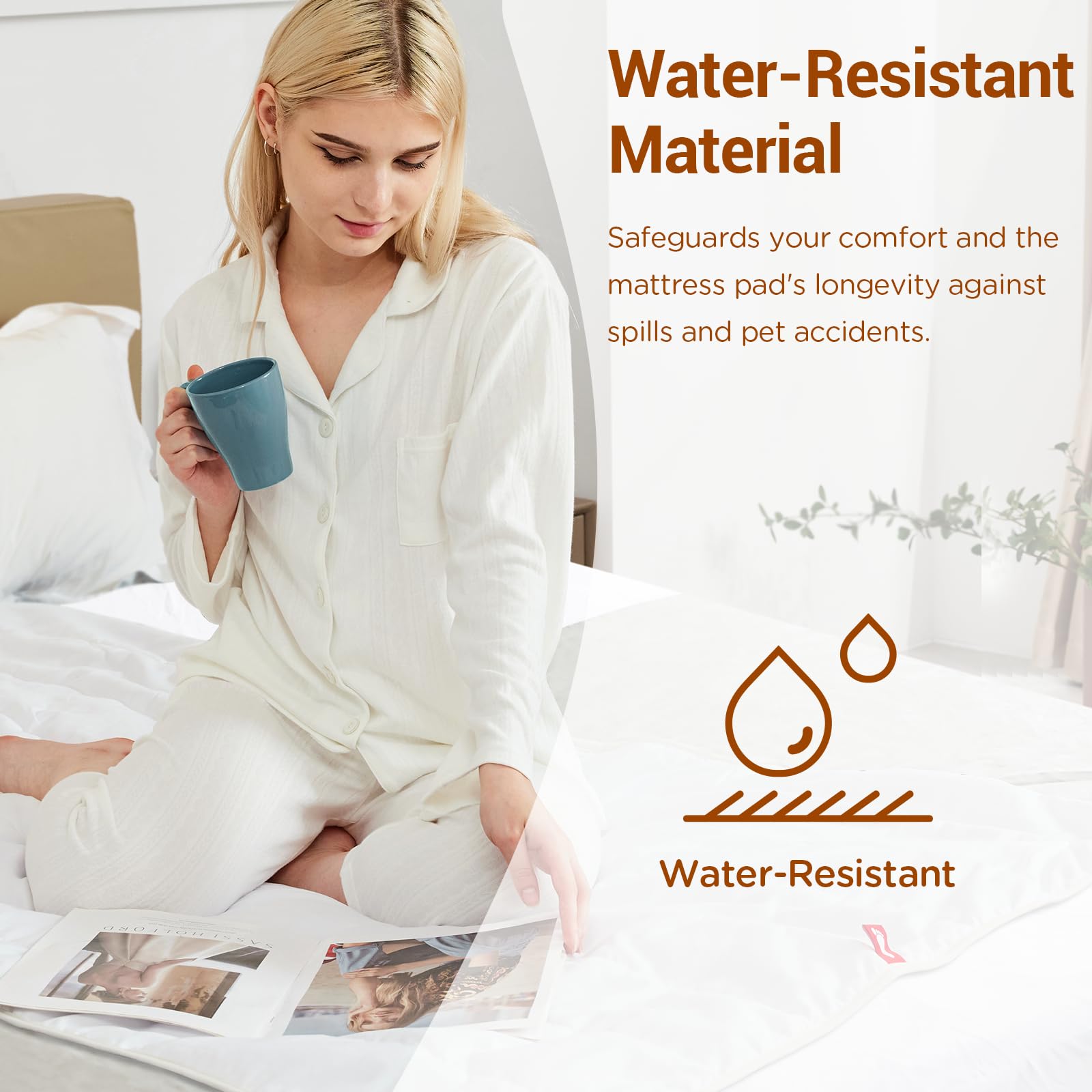 Comfytemp Heated Mattress Pad Twin, Dual Zone Electric Bed Warmer-Upper Body & Foot Temperature Difference Design, Water-Resistant Bed Heater with 12 Heat Settings & Auto-Off, Multi-Mode, Washable