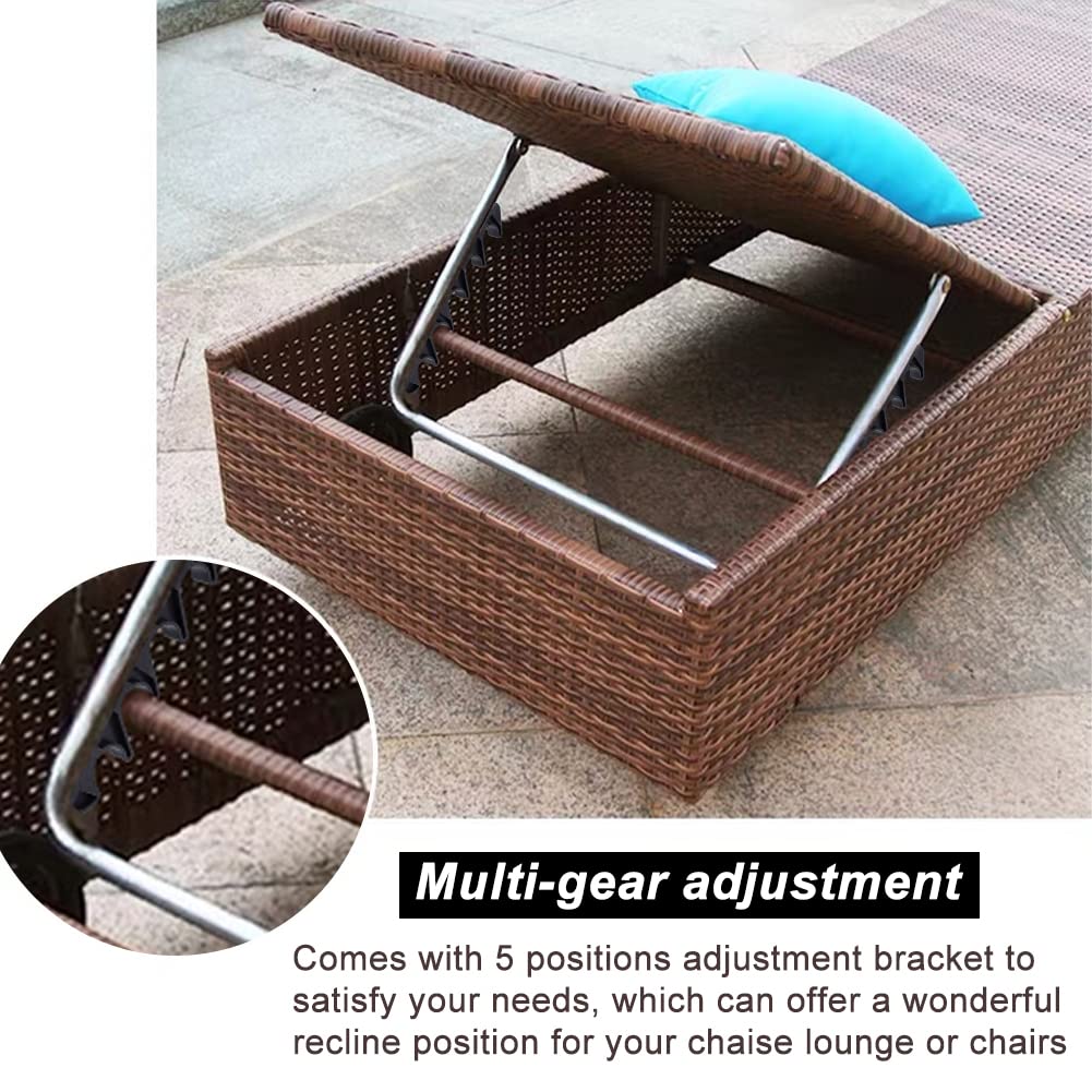 AHANDMAKER 4 Pcs Adjustment Brackets for Chaise, 5 Position Back Support Adjuster for Outdoor Patio Lounge, Plastic Hook Hangers, Vertical Hook Rack for Recliner Parts Replacement, Black