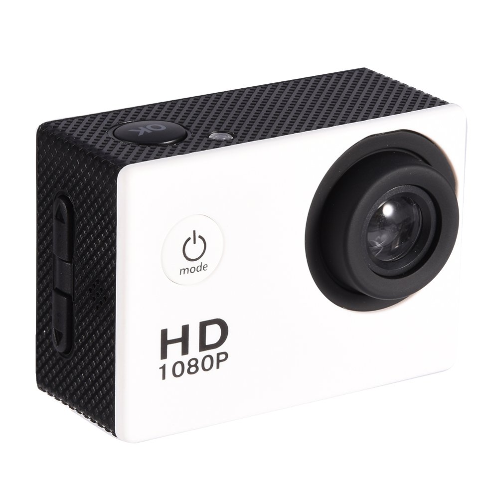 Action Camera 12MP Waterproof 30m Outdoor Sports Video Camera 1080P Full LCD Mini Camcorder with 900mAh Rechargeable Batteries and Mounting Accessories Kits(White)