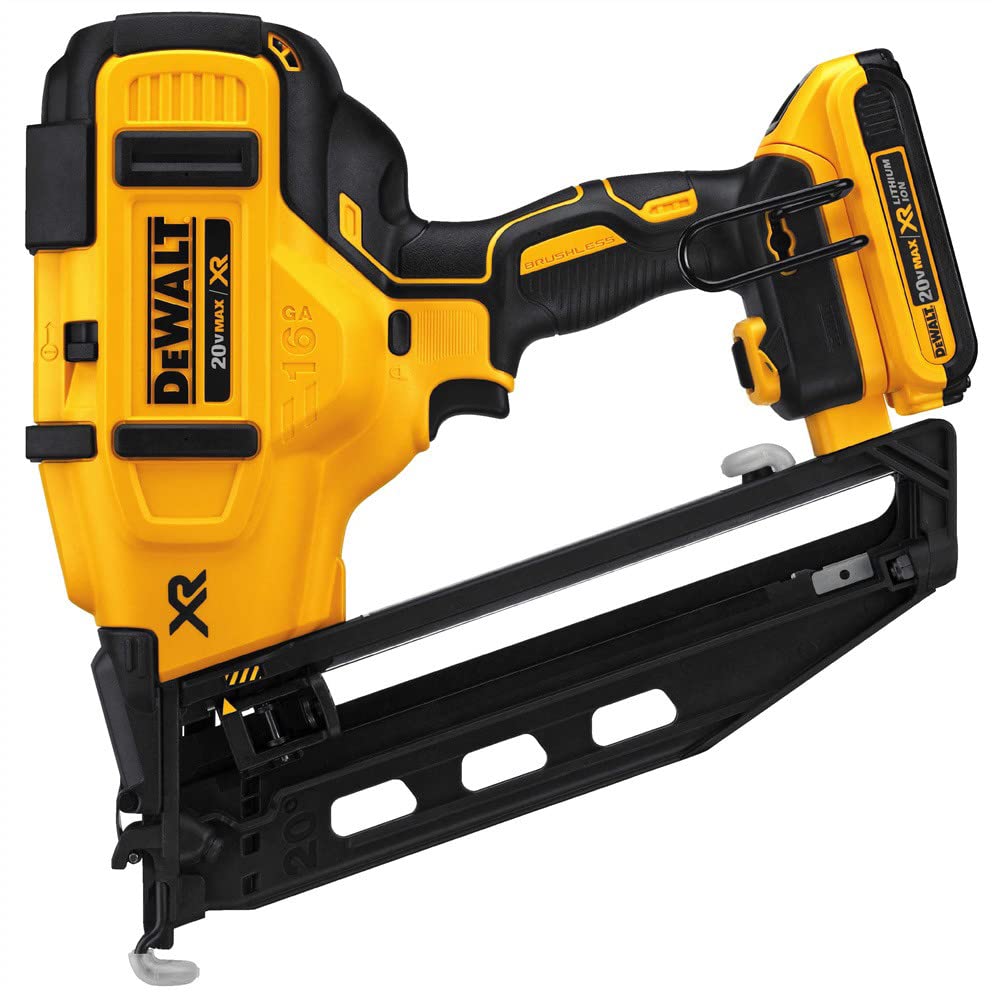 Dewalt DCN660D1R 20V MAX 2.0 Ah Cordless Lithium-Ion 16 Gauge 2-1/2 in. 20 Degree Angled Finish Nailer Kit (Renewed)