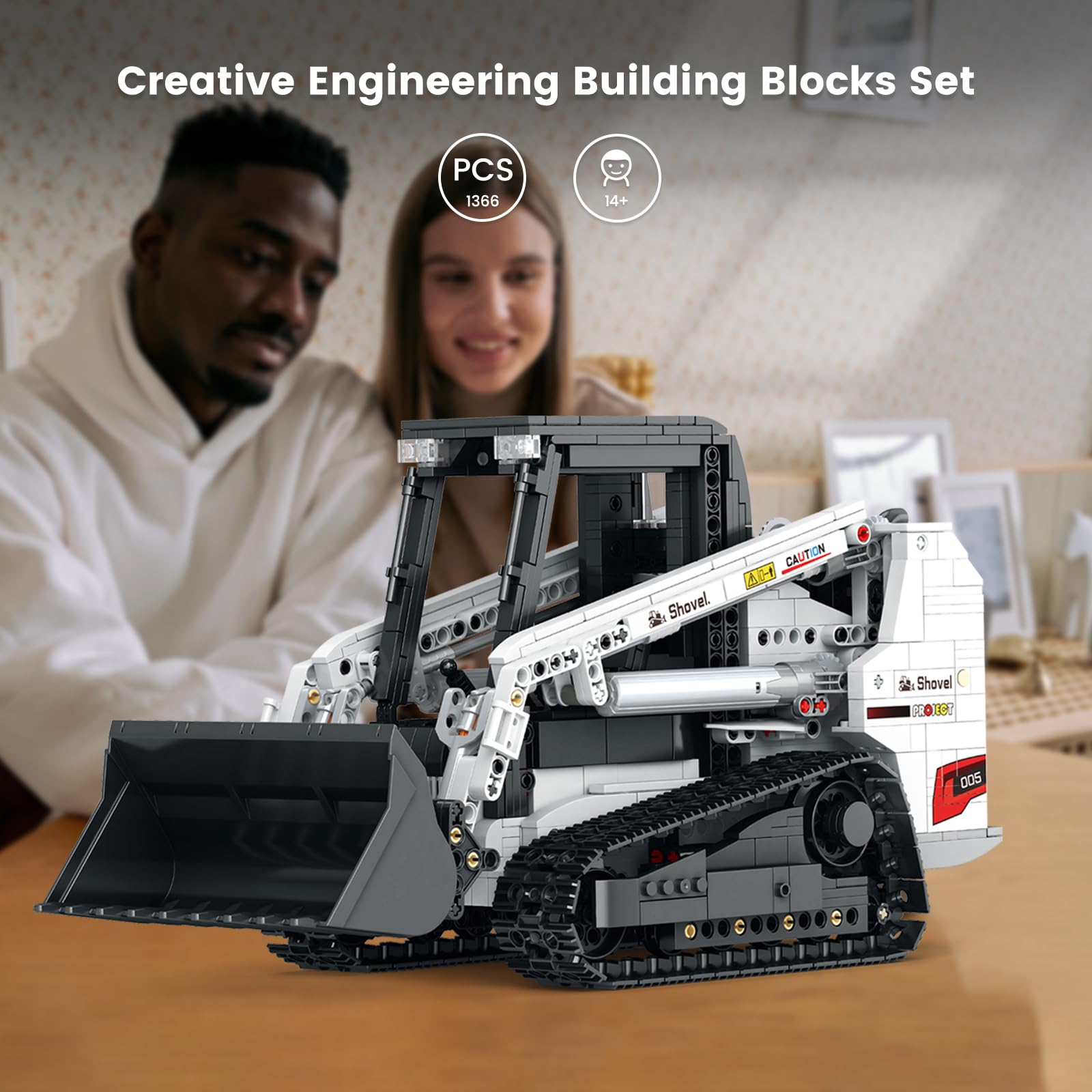 AmazingBlock Reobrix 22004 Technic Loader Building Blocks Set, Remote & APP Dual Control Track Loader Building Toy, 2023 New Auto Vehicle Model Building Kit, Creative DIY Birthday Gift for Kids Adult