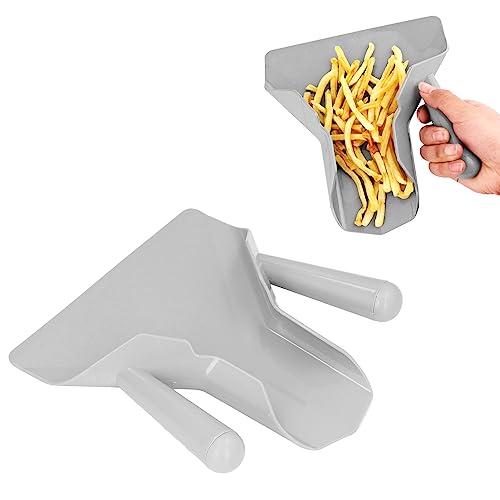 French Fry Bagger Scoop, Commercial Fry Bagger, Chip Popcorn Bagger Scoop, Desserts Scooper for Ice, Candy, Snacks, French Fries, Popcorn, Nuts, Double Handle Quick Fill Tool