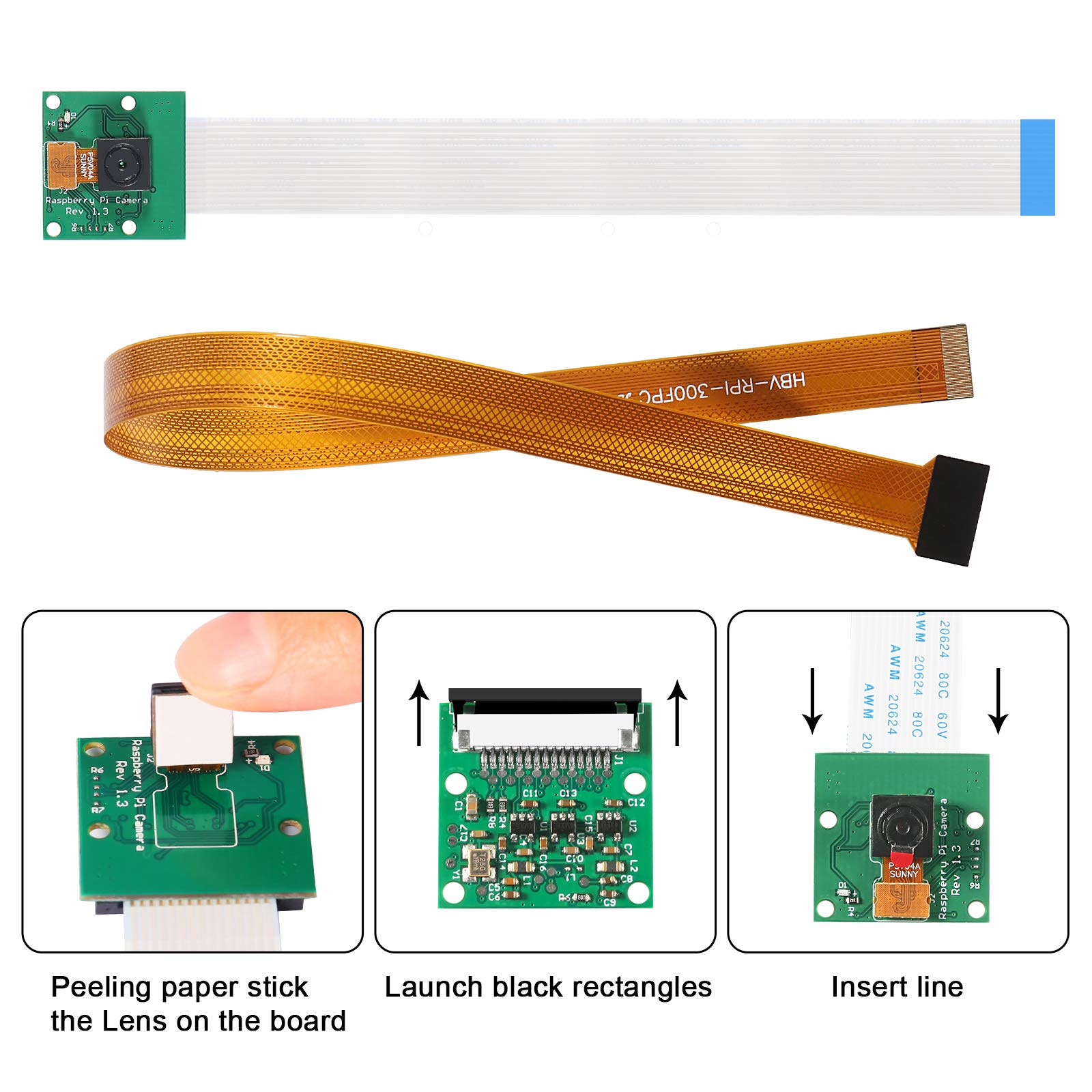ALAMSCN for Raspberry Pi 4 Mini Camera 5MP 1080p OV5647 Sensor Video Webcam Module for Raspberry Pi 4B, 3B+, 3B, 2B, Pi Zero & W