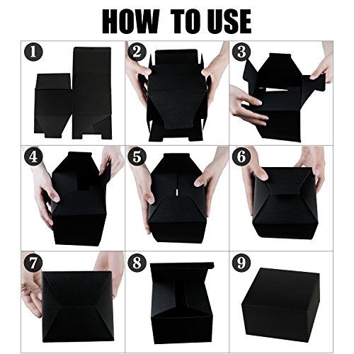 RUSPEPA Recycled Cardboard Gift Boxes - 4"X 4"X 2" - Small Gift Box with Lids for Bracelets, Jewelry and Small Gifts - 30 Pack - Black