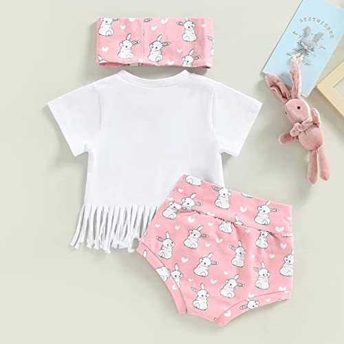 Baby Toddles Easter Funny Pattern Kids Short Sleeve Shirt and Shorts Set with Headband Suit