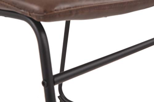 Signature Design by Ashley Mid Century Centiar Dining Bucket Chair, 2 Count, Black and Brown