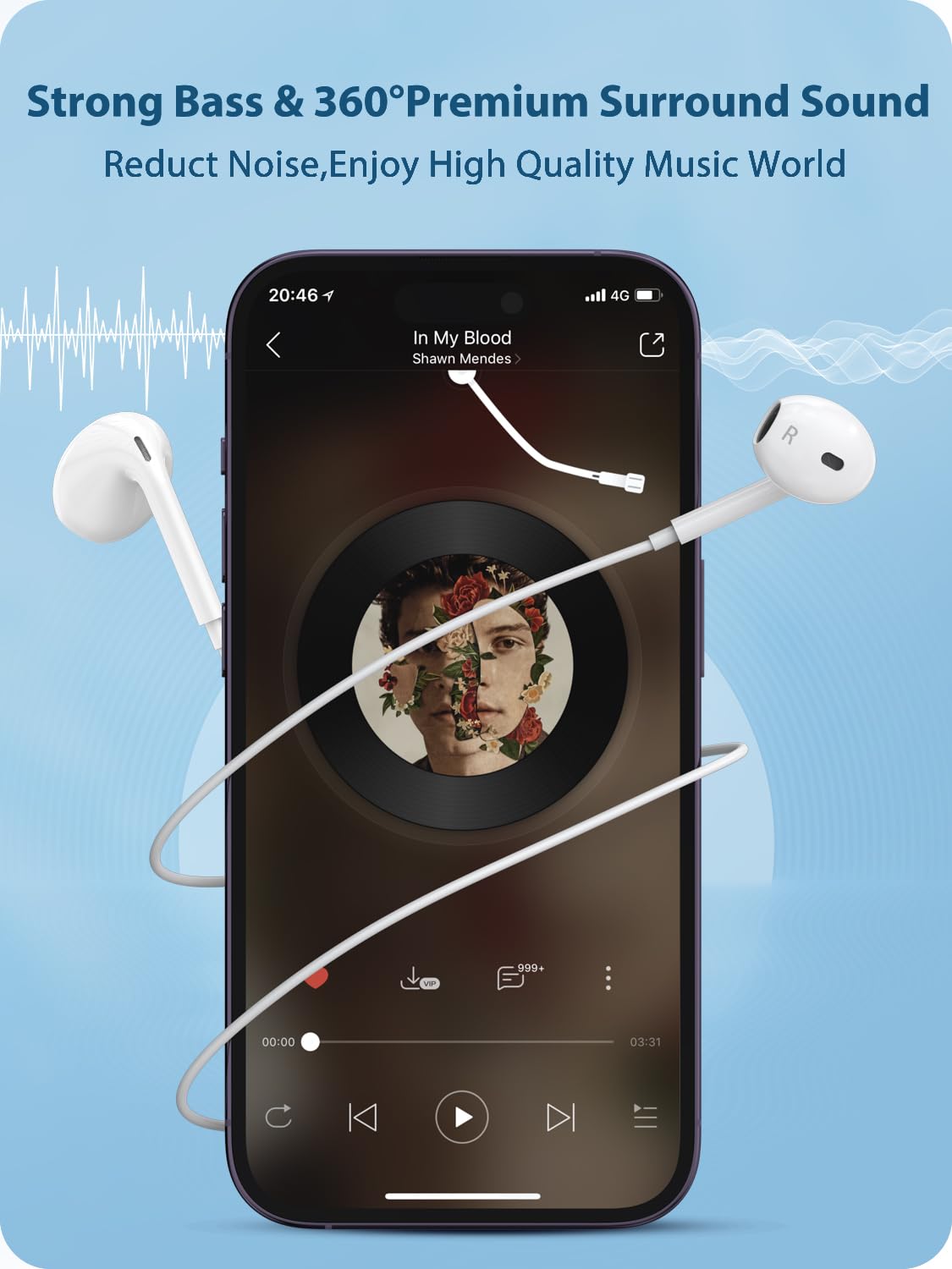 Apple Earbuds with Lightning Connector [Apple MFi Certified] Headphones Built-in Microphone & Volume Control, Noise Isolating Earphones for iPhone 14/13/12/11 Pro Max/XR/X/SE/8P/8/7P/7-All iOS System