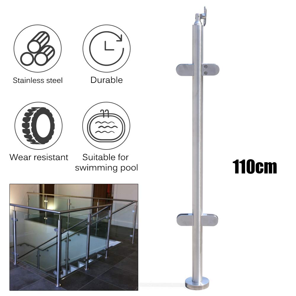 Balustrade Post Balcony Handrail Stairs Railing Posts Guardrail 110cm Height,Used for All Kinds of Indoor Guardrail, Swimming Pool Guardrail