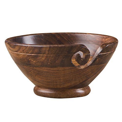 Rusticity® Wood Yarn Bowl | Knitting Bowl, Crochet Yarn Holder | Handmade | 6x3 in