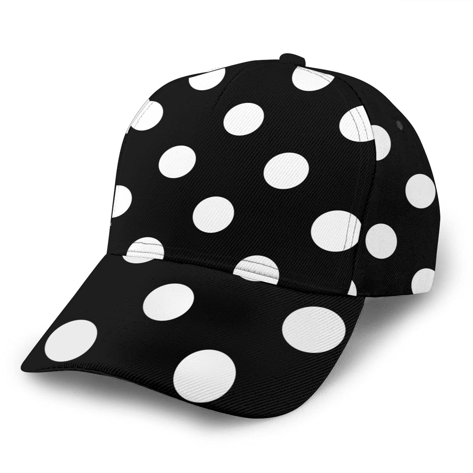 antkondnm Black and White Polka Dot Adjustable Baseball Hat Cap Visor Unisex Hip Hop Hat