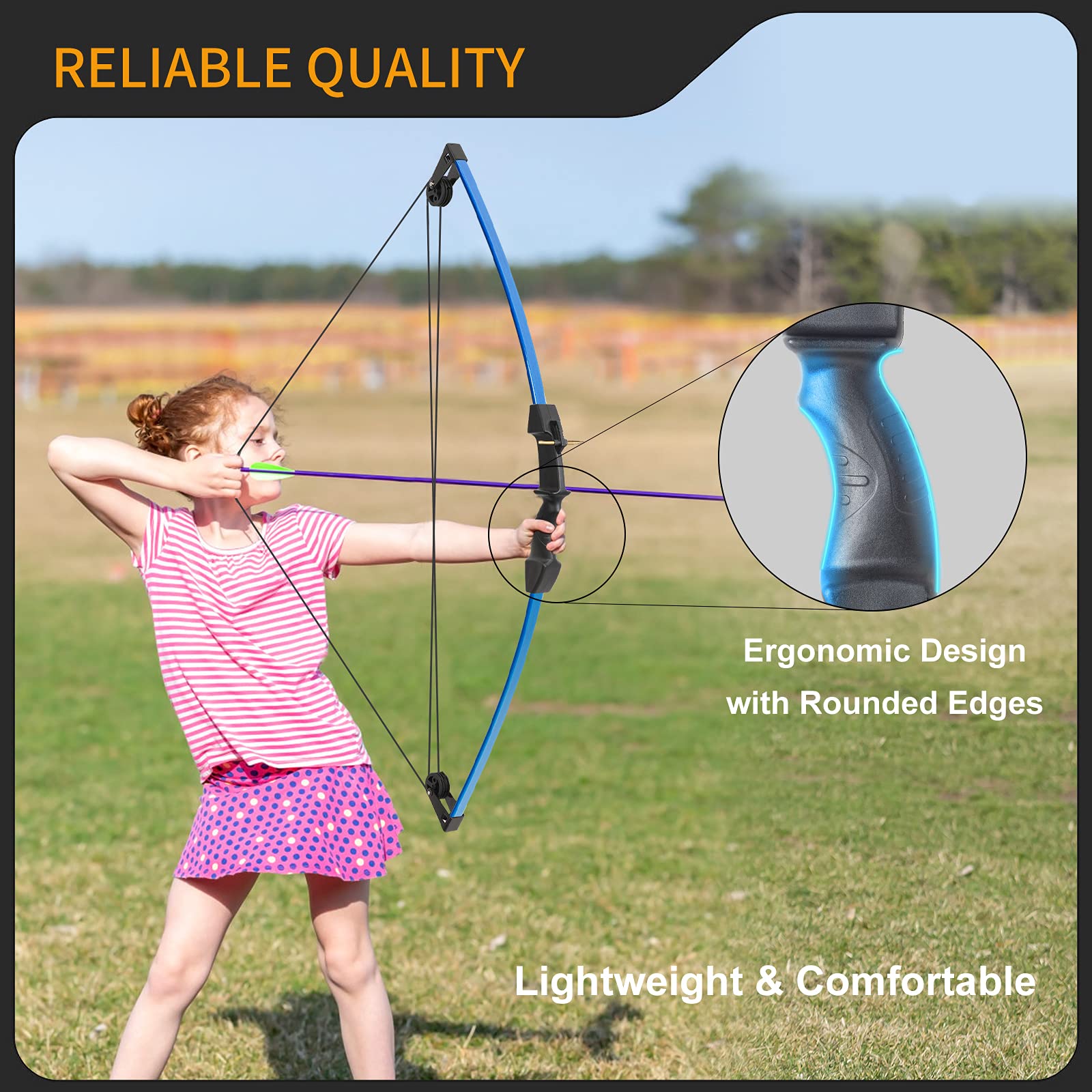 ASDW Archery Kids Bow Set Compound Youth Gift Bow Sports Hunting Set Outdoor Practice Target Kids Bow Right and Left Hand Bow Set Birthday Gift Bow