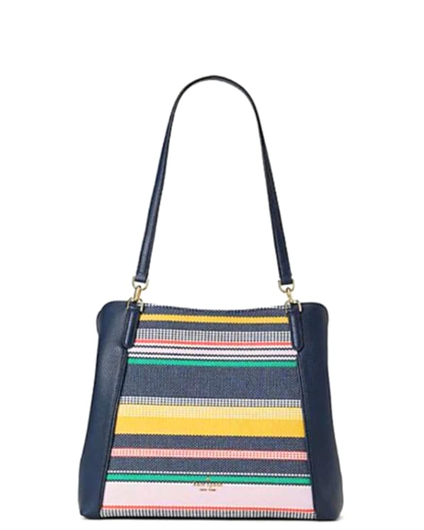 KATE SPADE JACKSON BOARDWALK STRIPE MEDIUM TRIPLE COMPARTMENT SHOULDER BAG